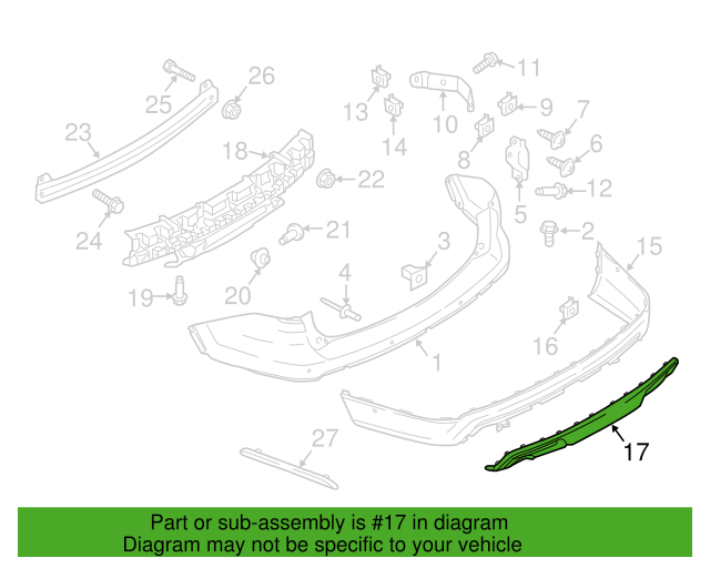 2016-2017 Genuine Ford Explorer Rear Bumper Valance Panel FB5Z-17K835 ...