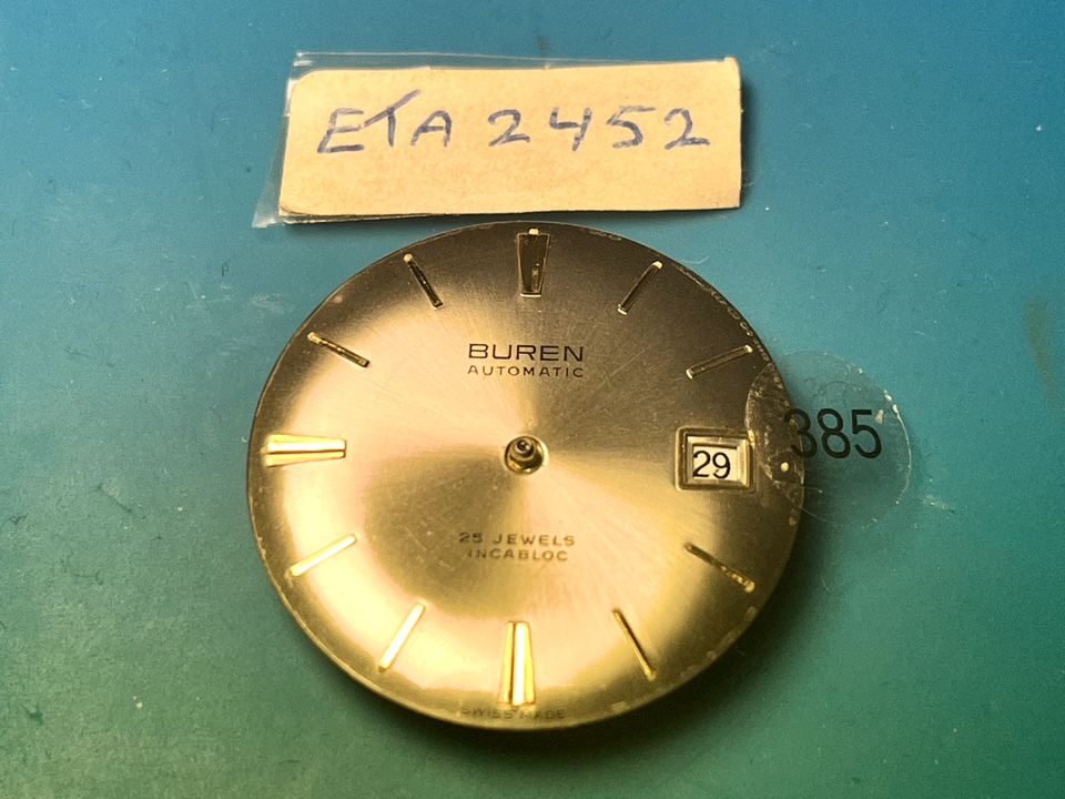 ETA 2452 (Buren) Watch Movement - Not Working - Spare or Repair. | eBay