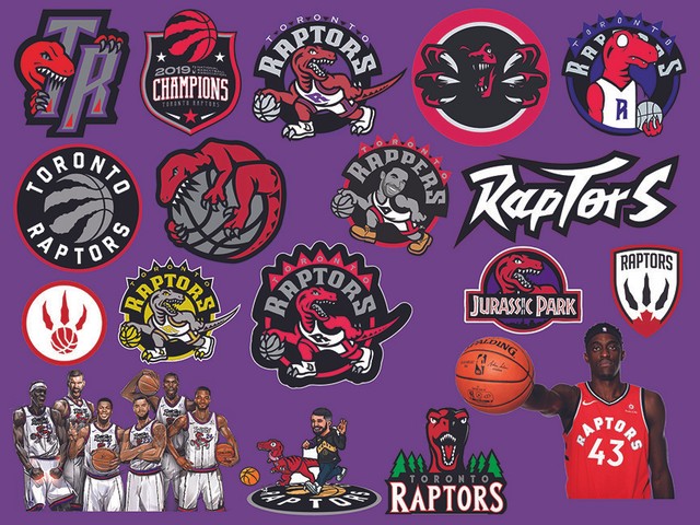 18 individual Toronto Raptors Classic Retro Logo Basketball collectors ...