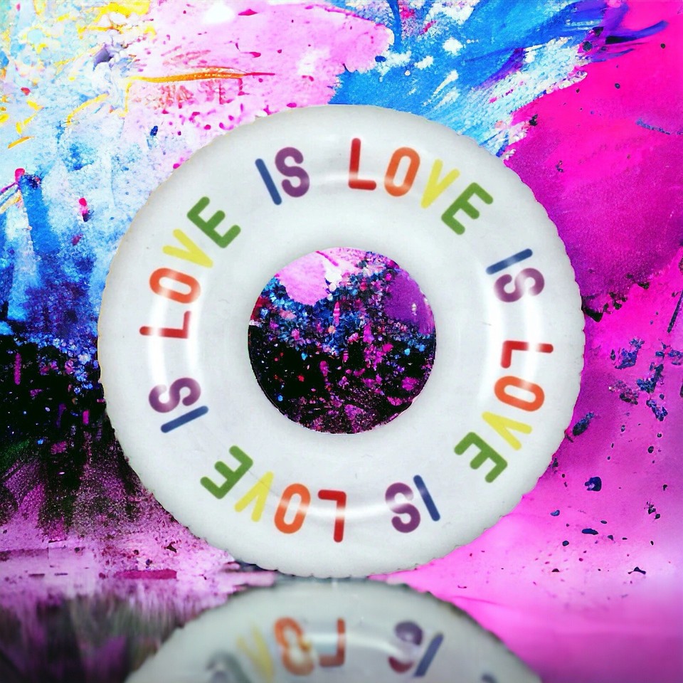 "Love Is Love" LGBTQ Pride Round Pool Float Swimming Ring Rainbow ...