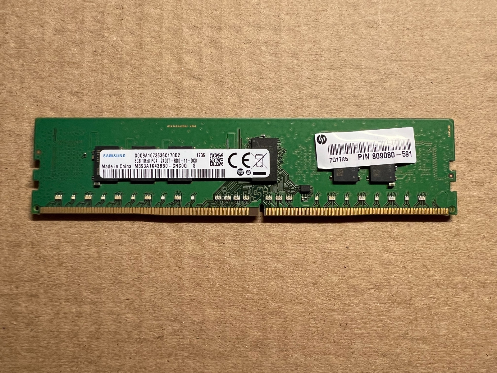 Samsung 8gb Pc4-2400t ECC Reg RAM M393a1k43bb0 Server Memory Tested ...