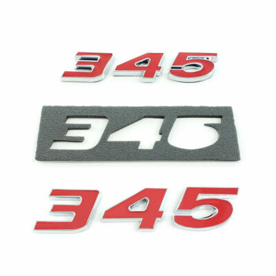 2pc Red 345 Badge Emblem Chrome Trim for MOPAR HEMI Passenger & Driver ...