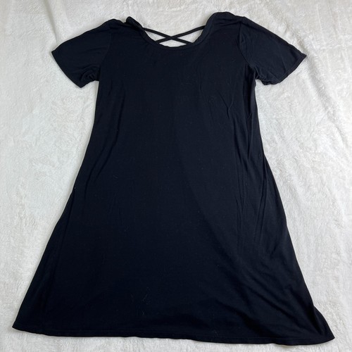 Olivia Rae T-Shirt Dress Black Criss Cross Back XLARGE | eBay