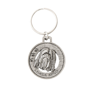 Creative Pewter Designs Lhasa Apso Dog Pewter KeyChain, Key Fob, D116KC ...