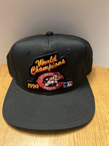 VTG Cincinnati Reds Hat Cap Snap Back White World Campions 1990 NWT ...