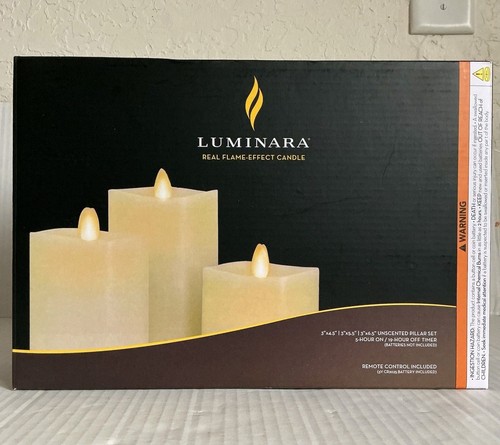 Luminara Candles Flameless Real Flame Effect Moving Wick Real Wax Ivory ...