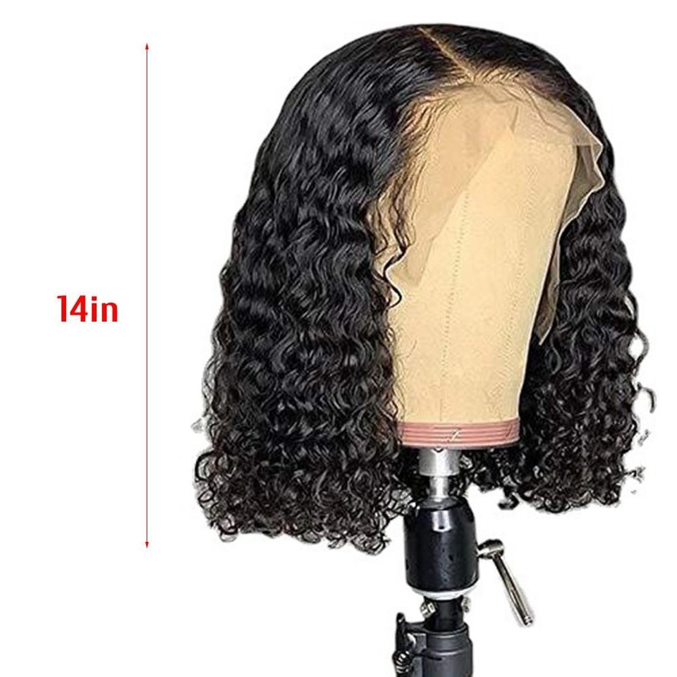 Short Curly Bob Wig Glueless Deep Wave Hair Synthetic Rose Net Wigs for ...