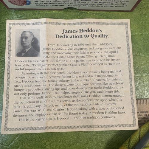 Heddon Wood River Runt Centennial Edition w/Box, Fishing Lure & Paper ...