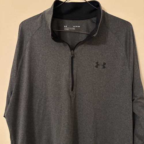 Under Armour Polyester 1/4 Zip Pullover Mens XL Long Sleeve Grey Loose ...
