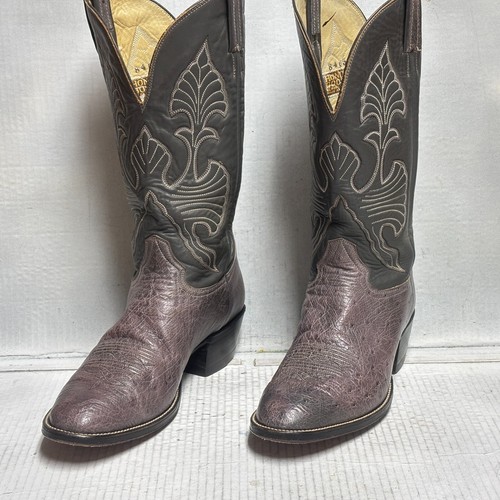 Hondo 9 1/2D Smooth Ostrich Gray Western Leather Cowboy Boots Exc+ | eBay