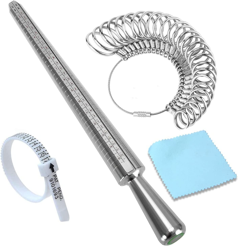 Ring Sizer Measuring Tool Set Metal Ring Sizers Stainless Steel Ring Gauges Fing | eBay
