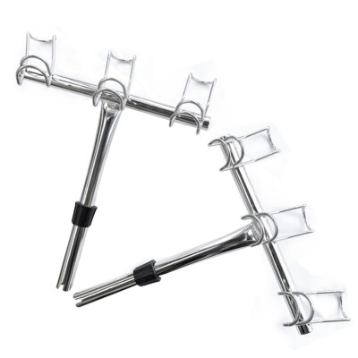 3 Way Stainless Fishing Rod Holders Port/Starboard 1 Pair FishingTackle ...
