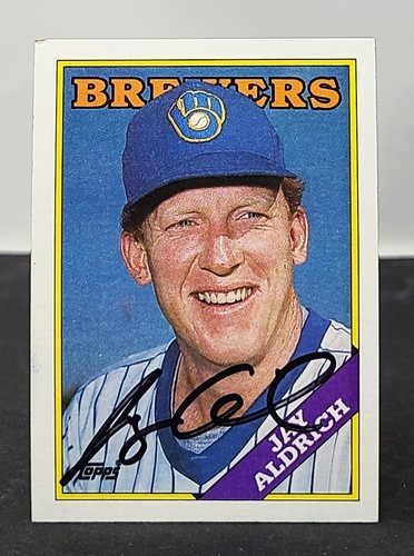 JAY ALDRICH Signed Autographed 1988 Topps Baseball Card #616 Milwaukee ...