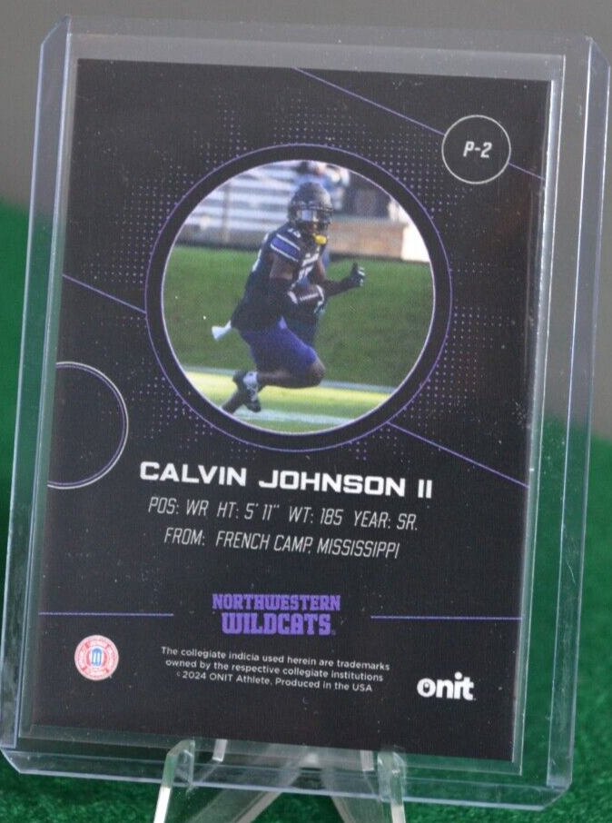 2024 ONIT Football Calvin Johnson II Silver SP Northwestern Wildcats | eBay