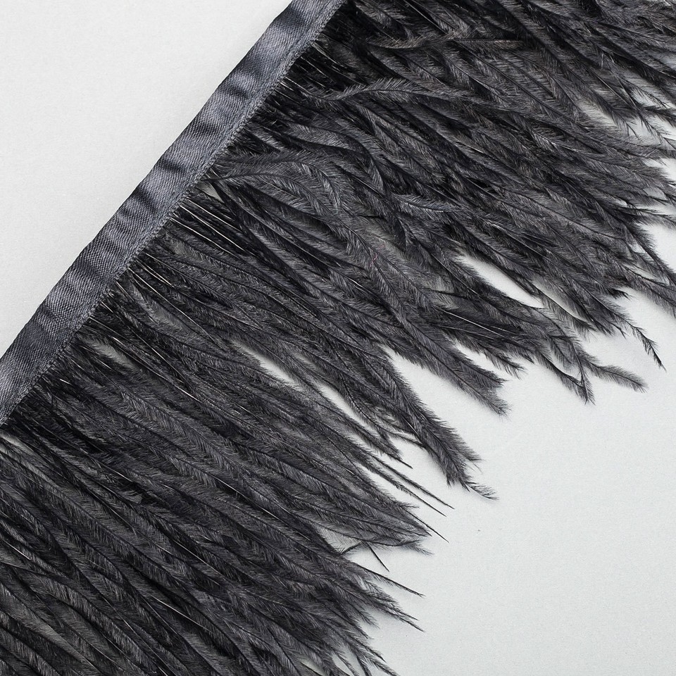 Neotrim Real Ostrich Feather Quality Satin Ribbon Trimming Fringe 9 ...
