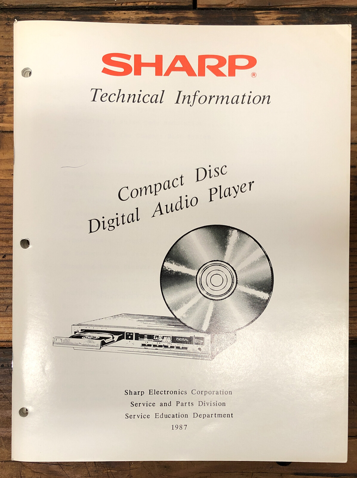Sharp Compact Disc CD 1987 Technical Information Manual *Original* | eBay