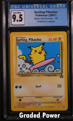 Promo Surfing Pikachu Black Star Promo CGC 9.5 (9158) #28 Pokemon | eBay