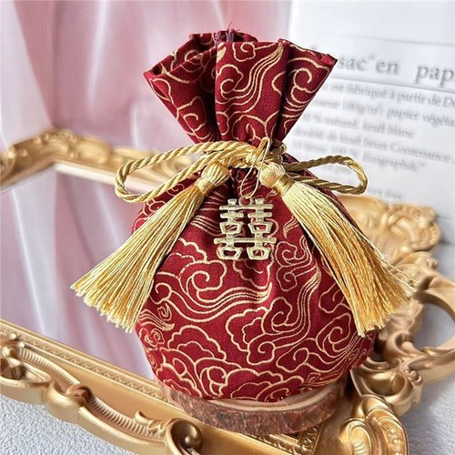 Chinese New Year Cny Orange Bag Cotton Blessing Packing Drawstring Bag ...