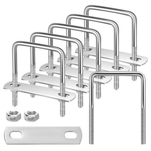 6 Sets Square Card Bolt Stainless Steel U-bolts with Frame Plates | eBay