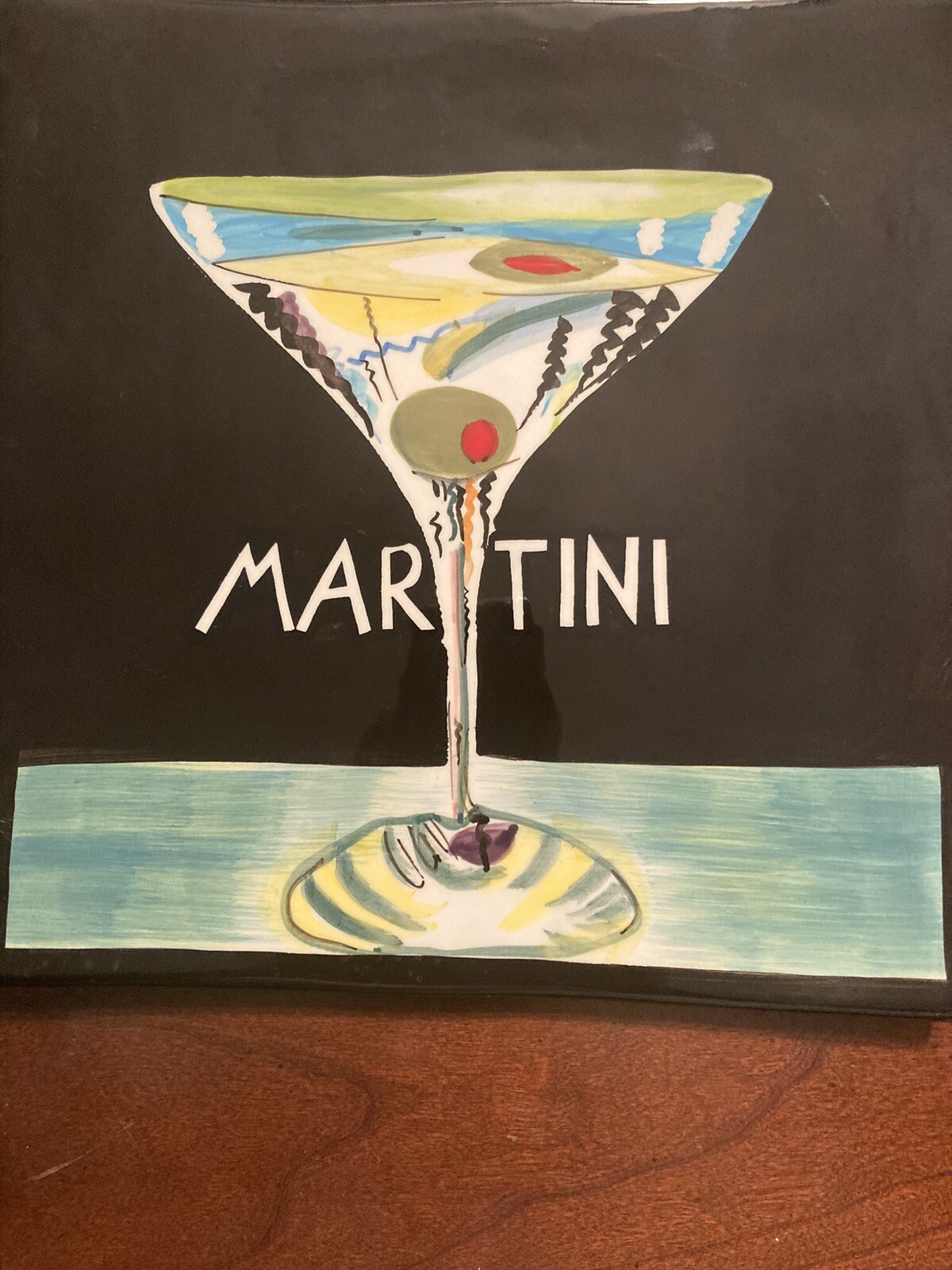 Mary Naylor Ceramic Wall Plate Hand Painted MARTINI Motif | eBay