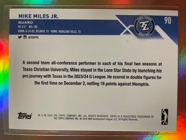 Mike Miles Jr. – 2023-24 Topps G League #90 “Bronze” parallel /199 | eBay