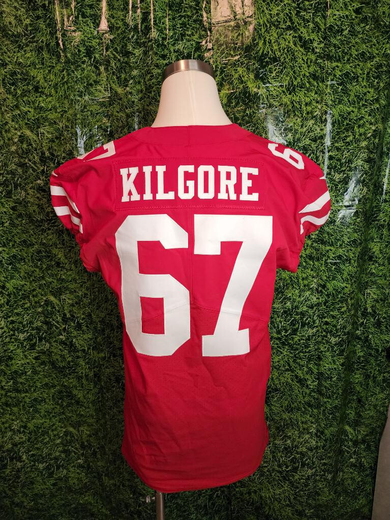 2017 San Francisco 49ers #67 Daniel Kilgore Game Issued Jersey Red Nike ...
