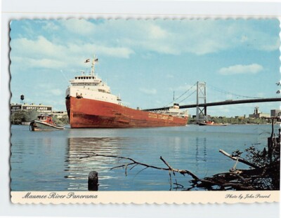 Postcard Maumee River Panorama Great Lake-Ship Tug Boats Ohio | eBay