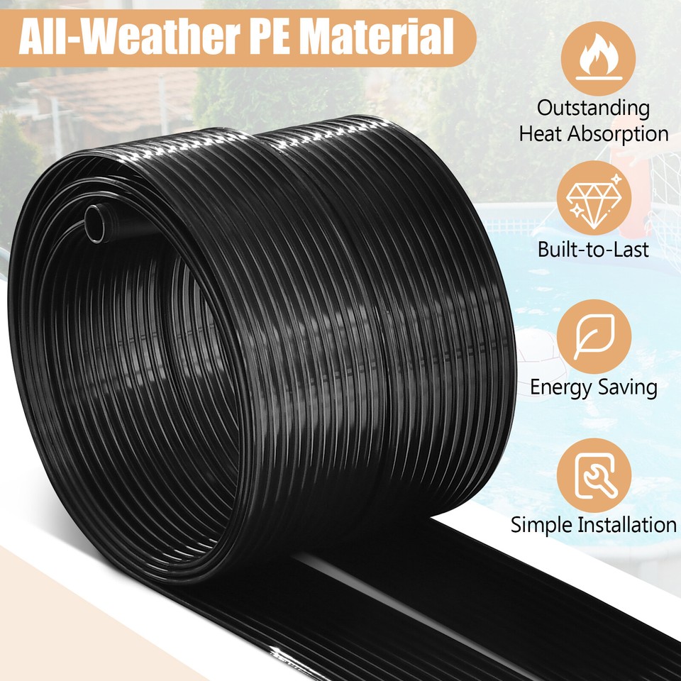 2.5'x16.5' PE Solar Pool Heater Panel Weatherproof Swimming Pool ...