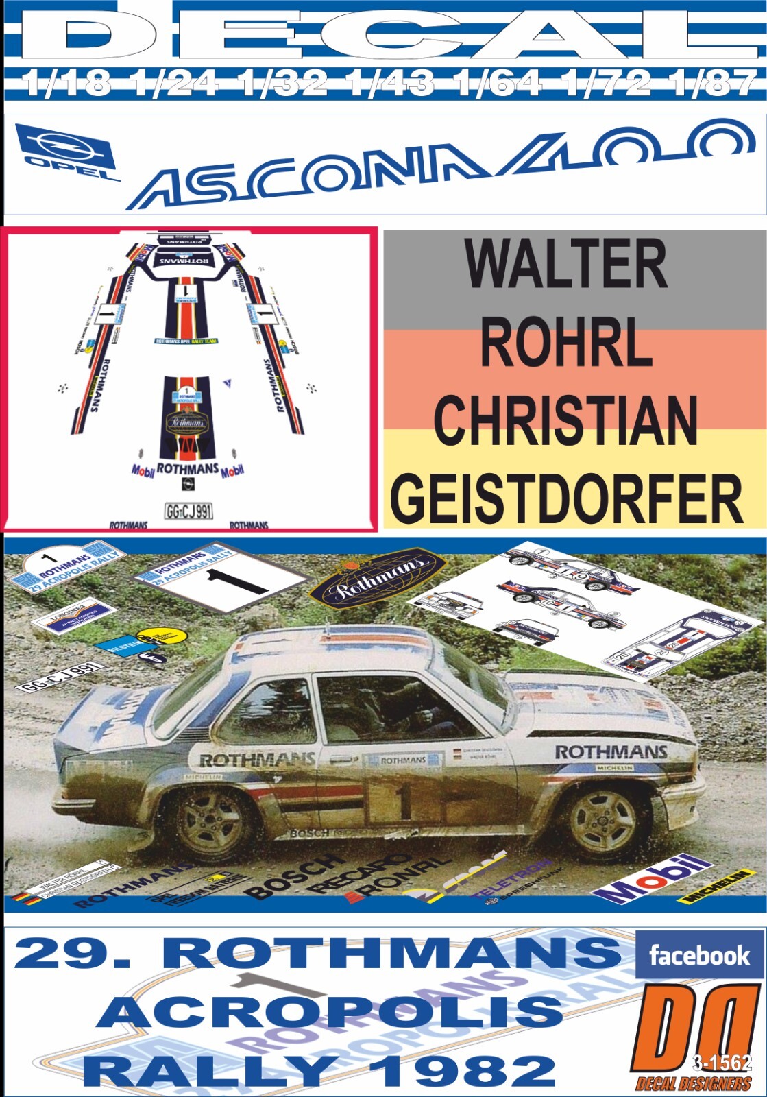 DECAL OPEL ASCONA 400 W.ROHRL ACROPOLIS R. 1982 2nd (12) | eBay