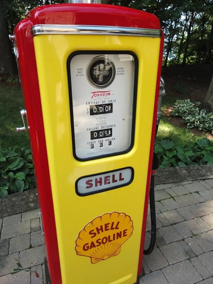 SHELL OIL CO MODEL 39 TOKHEIM FULL SIZE GAS PUMP-VINTAGE PETROLIANA ...