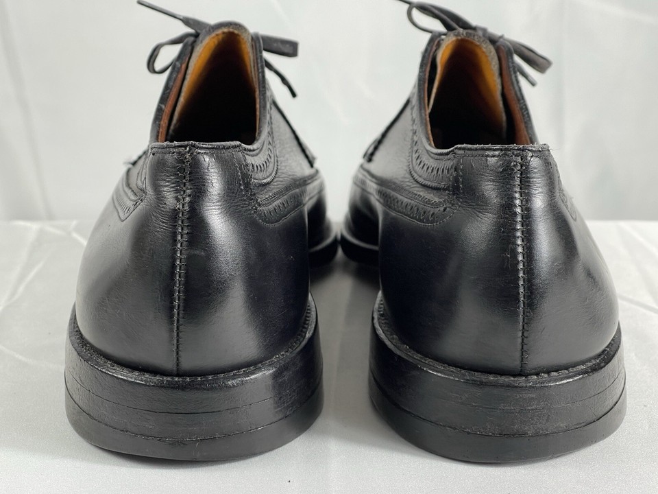 Vintage Edwin Clapp Black Wingtip Leather Oxford Shoes With Shoe Trees ...