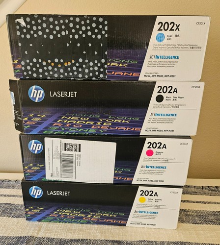 4PK GENUINE HP 202A 202X LASERJET Printer TONER BLACK, YELLOW, CYAN ...