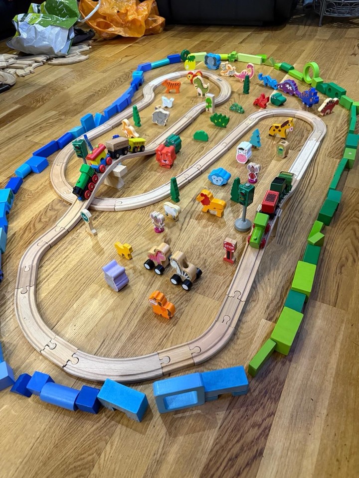 Wooden Train Set Animals Mix | eBay UK