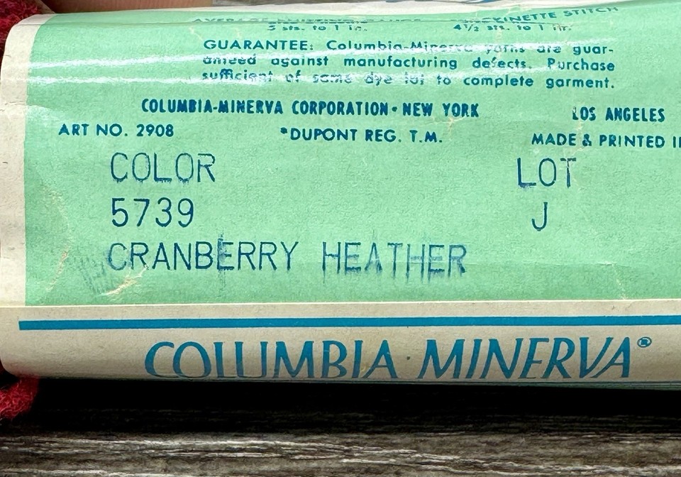 Lot Of 16 Skeins Columbia Minerva Nantuk Dimension Cranberry Heather ...