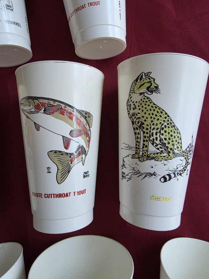 LOT OF 8 RARE 1973 7 ELEVEN 7/11 SLURPEE CUPS SAVE A LIVING THING ...