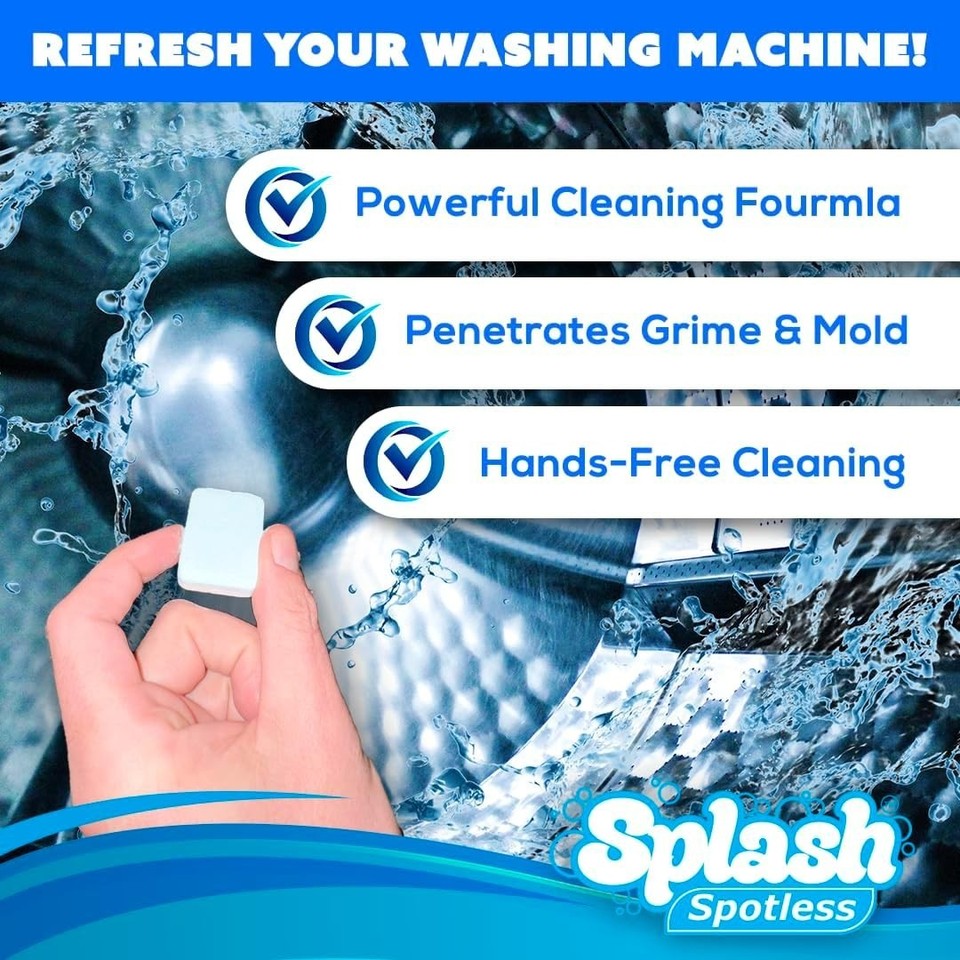 Splash Spotless Washing Machine Cleaner for HE Front Load & Top Load Washers | eBay