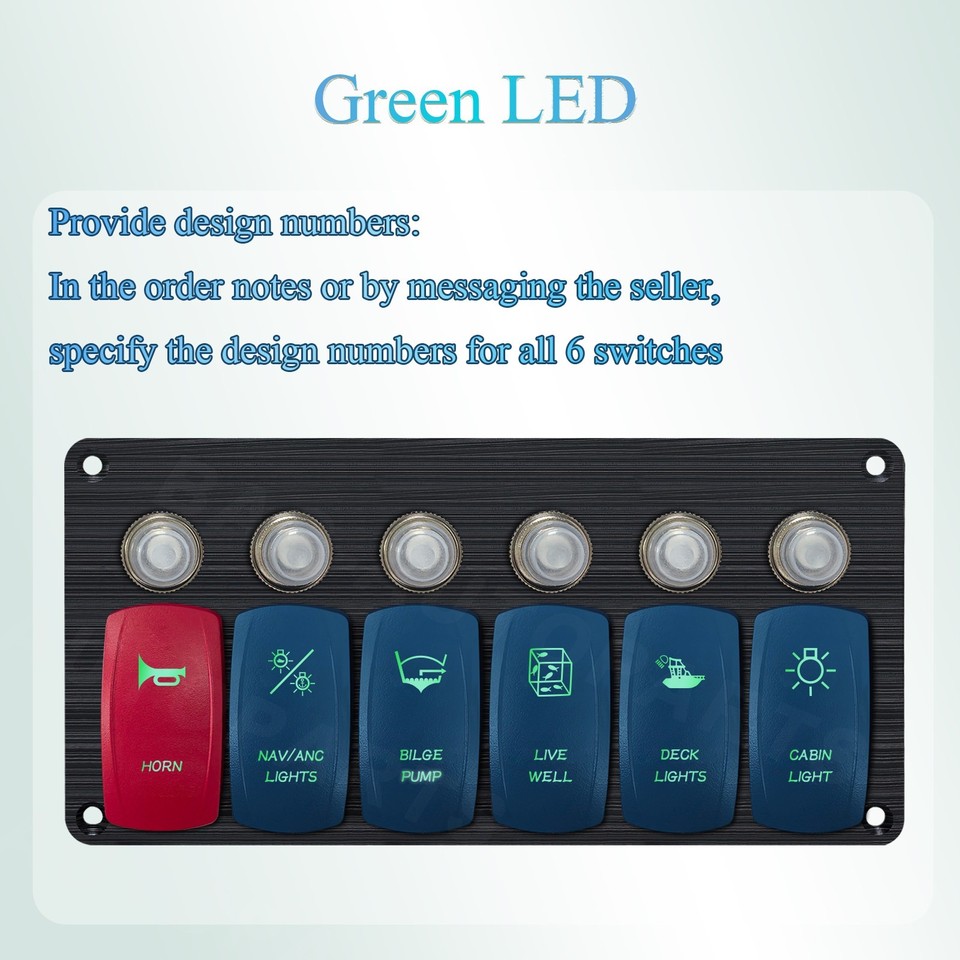 Custom 6 Pack Assembled DIY Rocker Switch Panel Kit Circuit Breakers ...