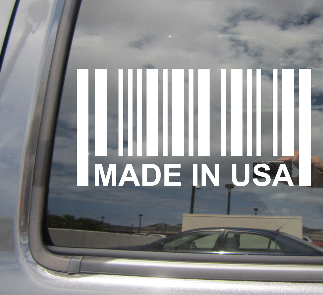 Made In USA Barcode - United States Car Bumper Window Vinyl Decal ...