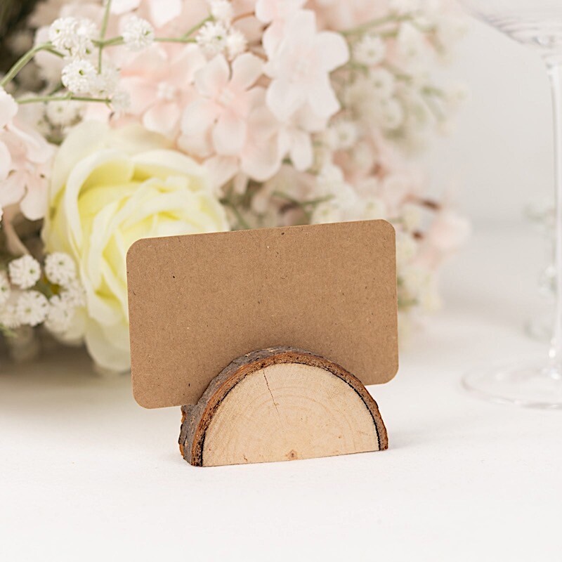 10 Natural 2.5 in Semicircle Wood Table SIGN HOLDERS Place Cards ...