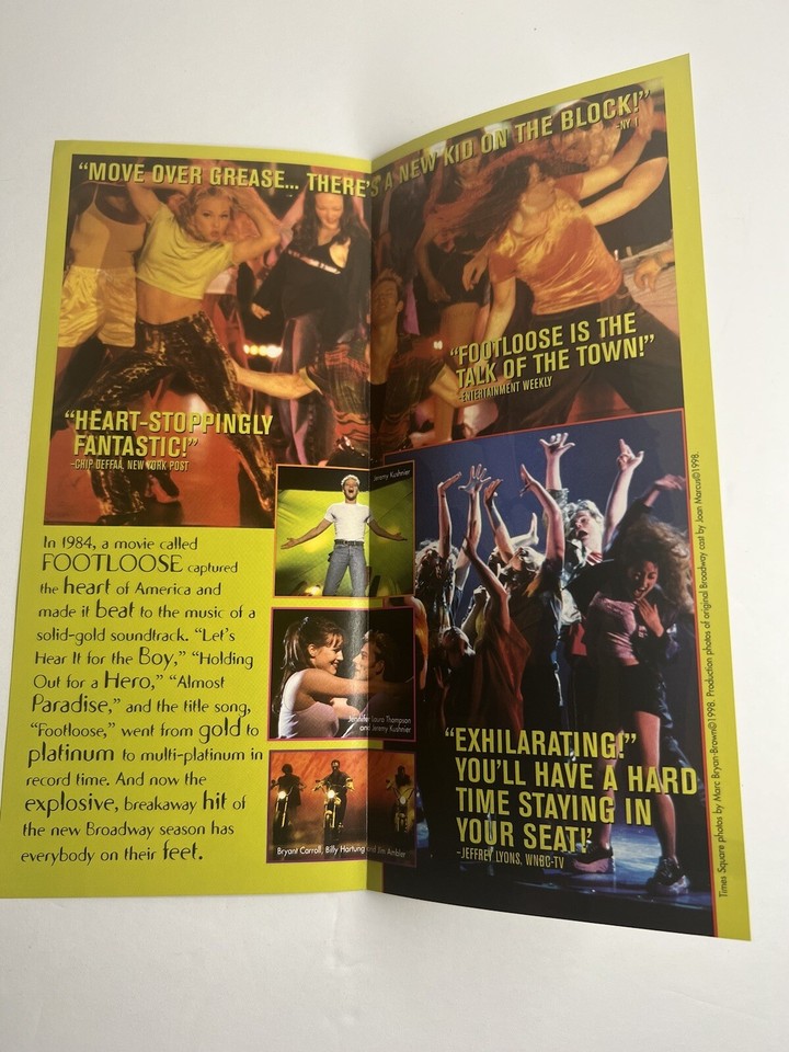 Vintage Broadway Foldout Poster / Flyer FOOTLOOSE Musical v1 | eBay