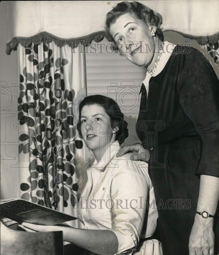 1957 Press Photo Rita Picotte with Mrs. Bernard Picotte in Albany, New ...