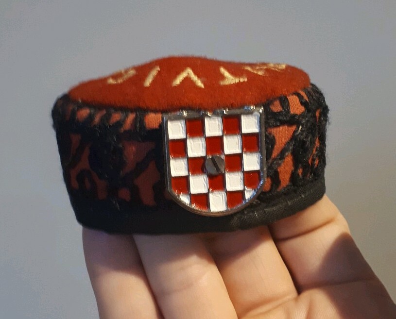 LIČKA KAPA PLITVICE Ustasa NDH hat cap badge, Croatian Cap Lika HOS ...