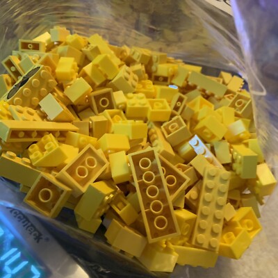 LEGO BRICKS and PARTS, BULK BY THE POUND, 1LB Yellow Bricks | eBay