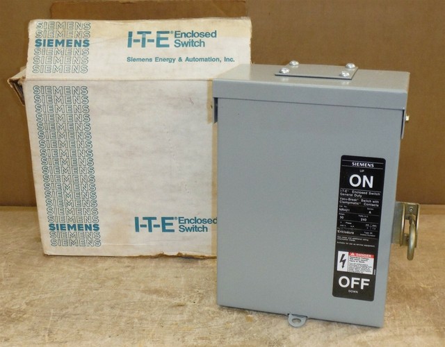 ITE Enclosed Switch NR421 30 Amp 240 Volt Fusible 3r Outdoor Disconnect ...