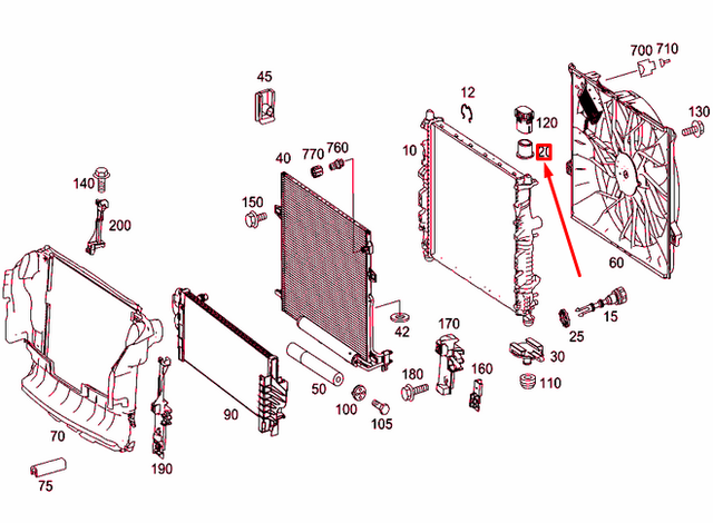 MERCEDES-BENZ R W251 Kühler Top Gummi Buchse A2515040012 Neu Original ...
