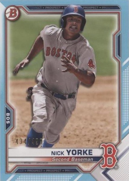 2021 Bowman - Prospects Sky Blue Border #BP-114 Nick Yorke /499 (RC ...