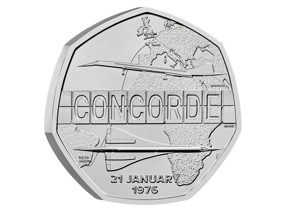 50th Anniversary of the First Flight of Concorde Two Coin 50p Set ...