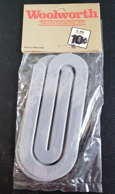 Vintage NWT Woolworth Office Super Clip Plastic Paper Clips (2) Grey ...