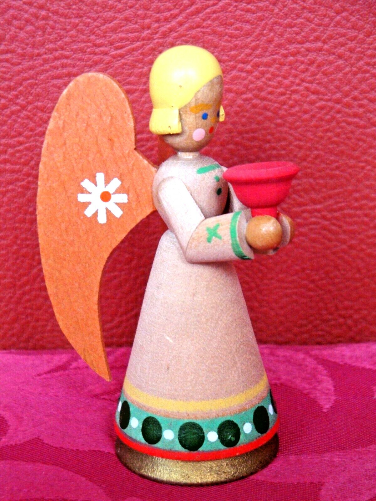 original Erzgebirge Dittmann / WEHA, Engel mit Kerzenhalter 8,8 cm, alt ...