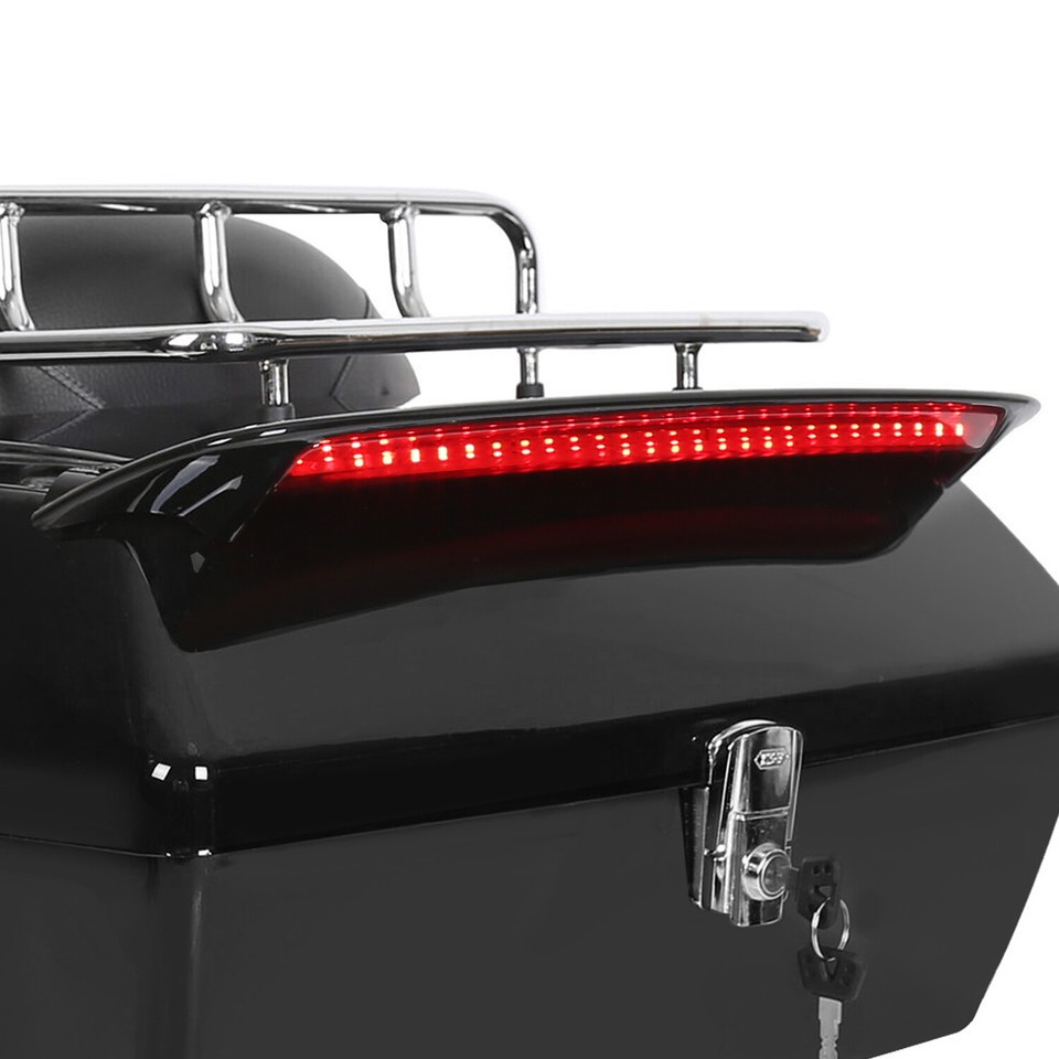 Motorcycle Hard Saddlebags Bag Trunk Tail Box W/ Tail Light For Harley ...